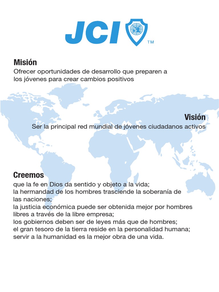 Misión Visión Valores de JCI - Español PDF | PDF