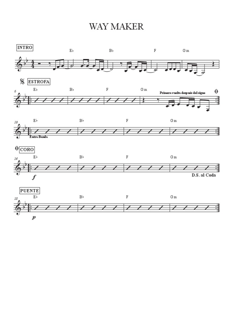 Way Maker Chart - Score | PDF