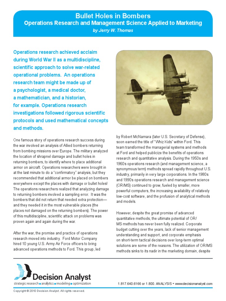 Bullet Holes in Bombers: Operations Research and Management Science ...