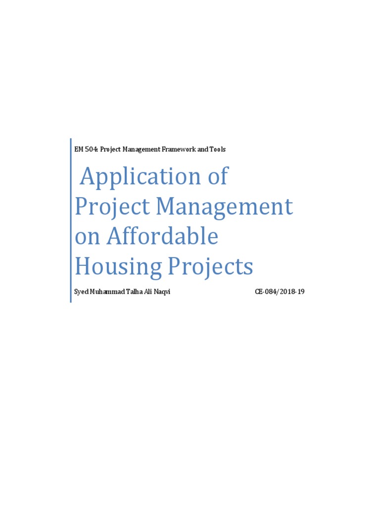 Application of Project Management On Affordable Housing Projects | PDF ...
