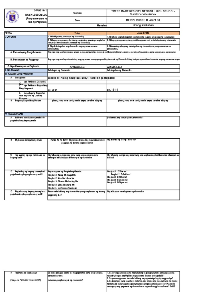 AP 9 DLL Q1 Week 1 10 | PDF