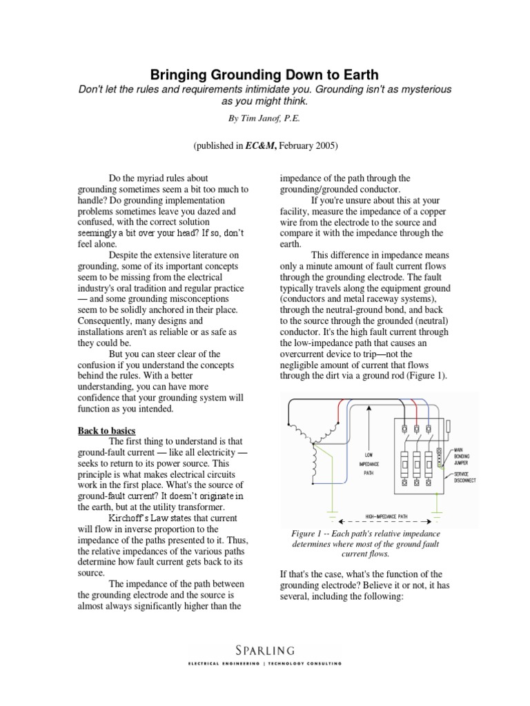 Grounding-Back To Basics | PDF | Power Engineering | Electrical Components