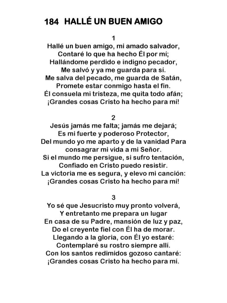 Himno Halle Un Buen Amigo Hallé Un Buen Amigo / Himno Con Letra