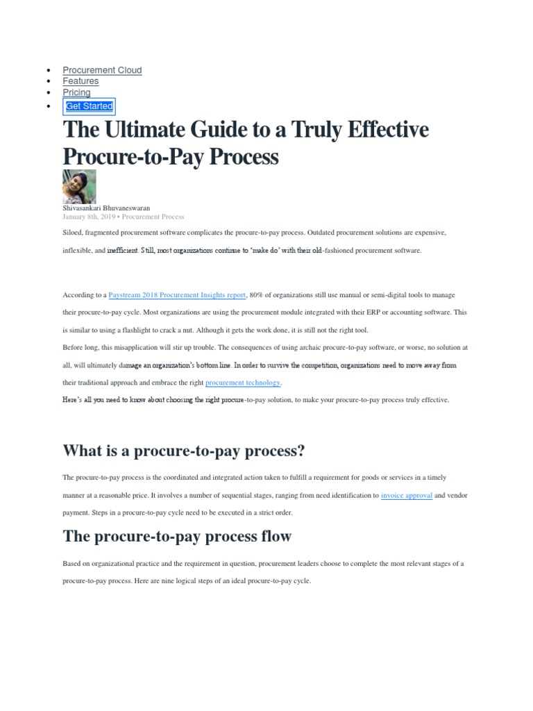 The Ultimate Guide To A Truly Effective Procure-to-Pay Process | PDF ...