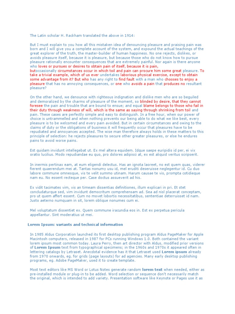 Lorem Ipsum: Variants and Technical Information | PDF | Page Layout | Software