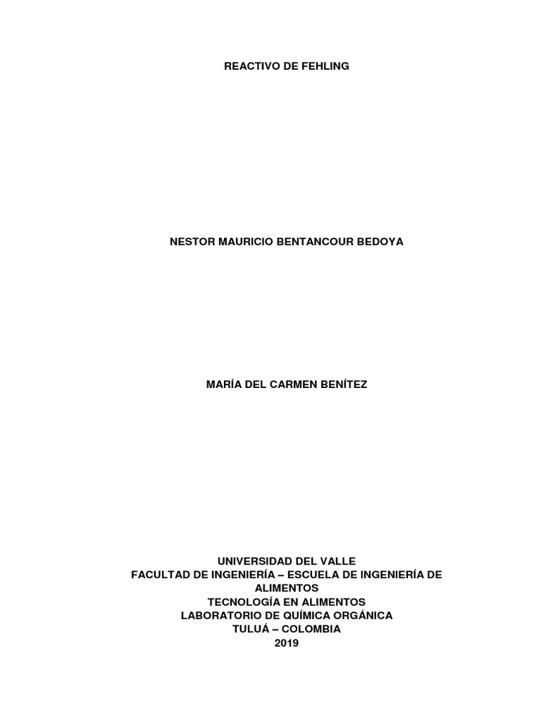 Reactivo de Fehling | PDF | Carbohidratos | Glucosa Reactivo de Fehling | PDF | Carbohidratos | Glucosa