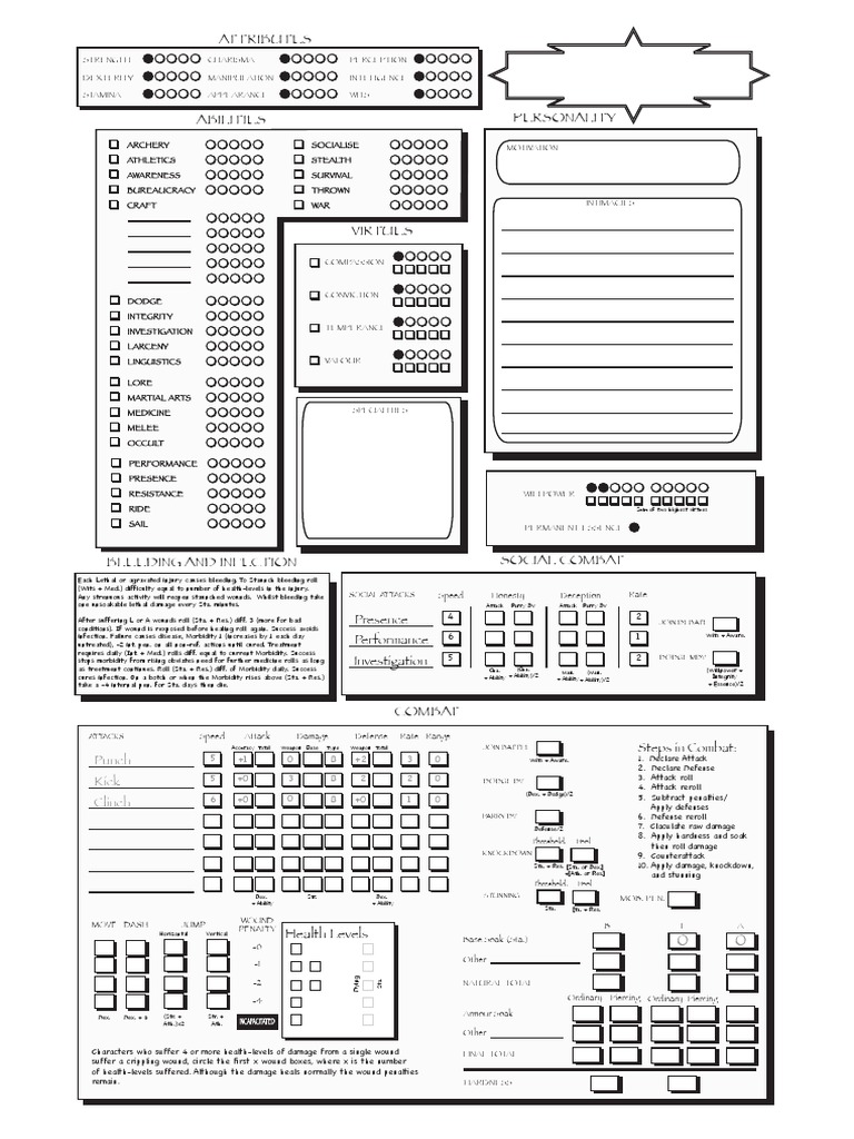 Exalted 2e Sheet2 Mortal v0.1 | PDF