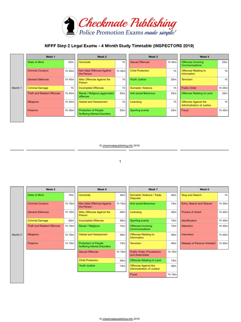 Study Timetable Table Inspectors 2020 PDF | PDF | Crime & Violence ...