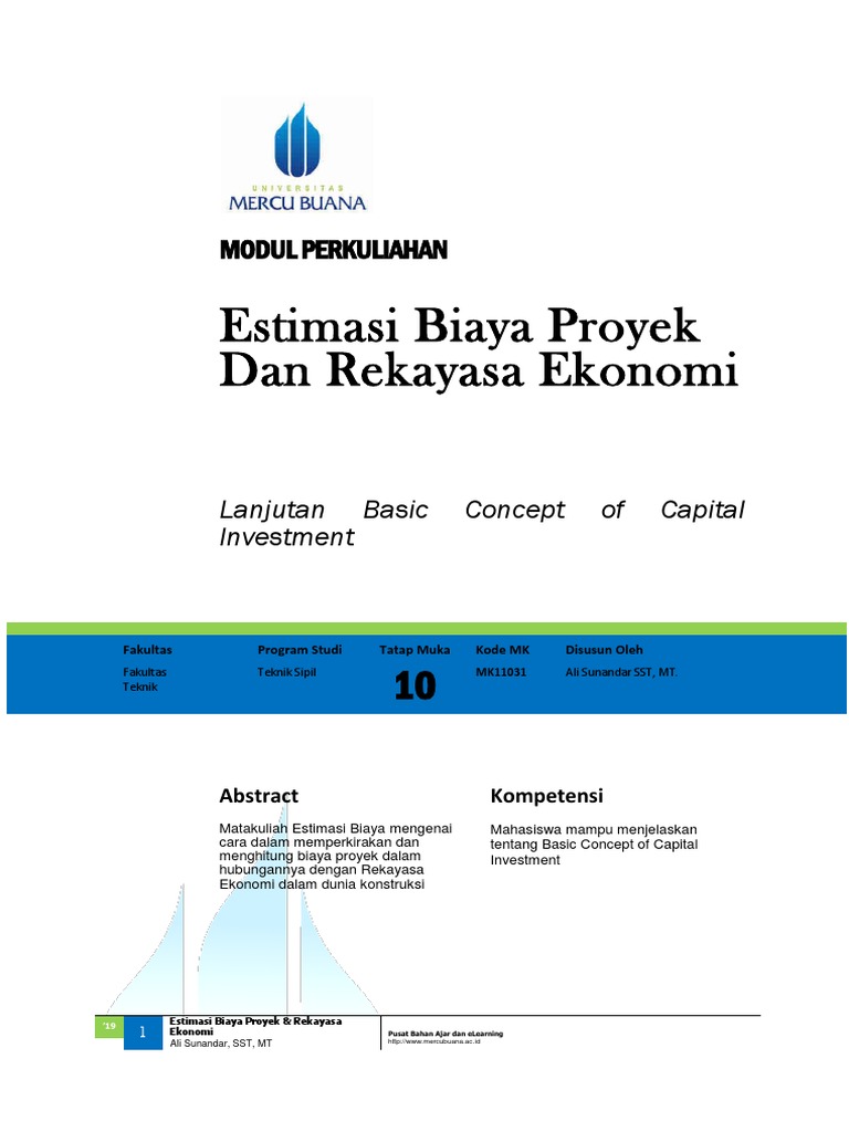 Modul 10 - EstimasiBiaya & Rekayasa Ekonomi - Ali Sunandar | PDF | Net ...