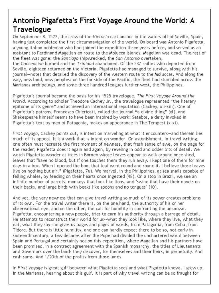 Antonio Pigafetta's First Voyage | PDF | Mariana Islands