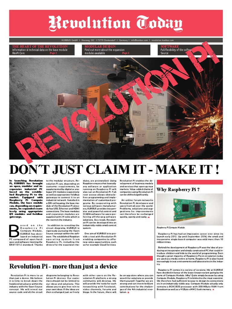 Revolution Pi Product Brochure | Download Free PDF | Raspberry Pi ...