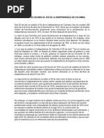 Lectura Sobre El 20 de Julio Dia de La Independencia de Colombia | PDF ...