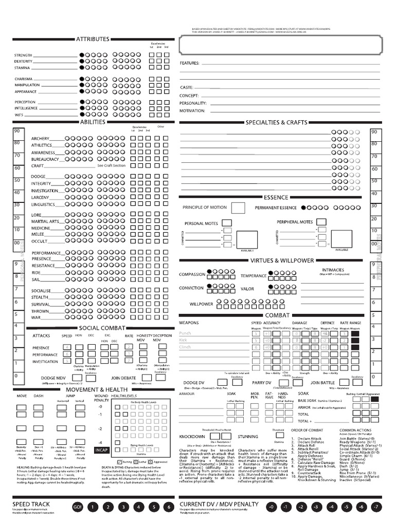 Exalted2 Character Sheet FullNPC v1.0 | PDF | Role Playing Games | Role ...