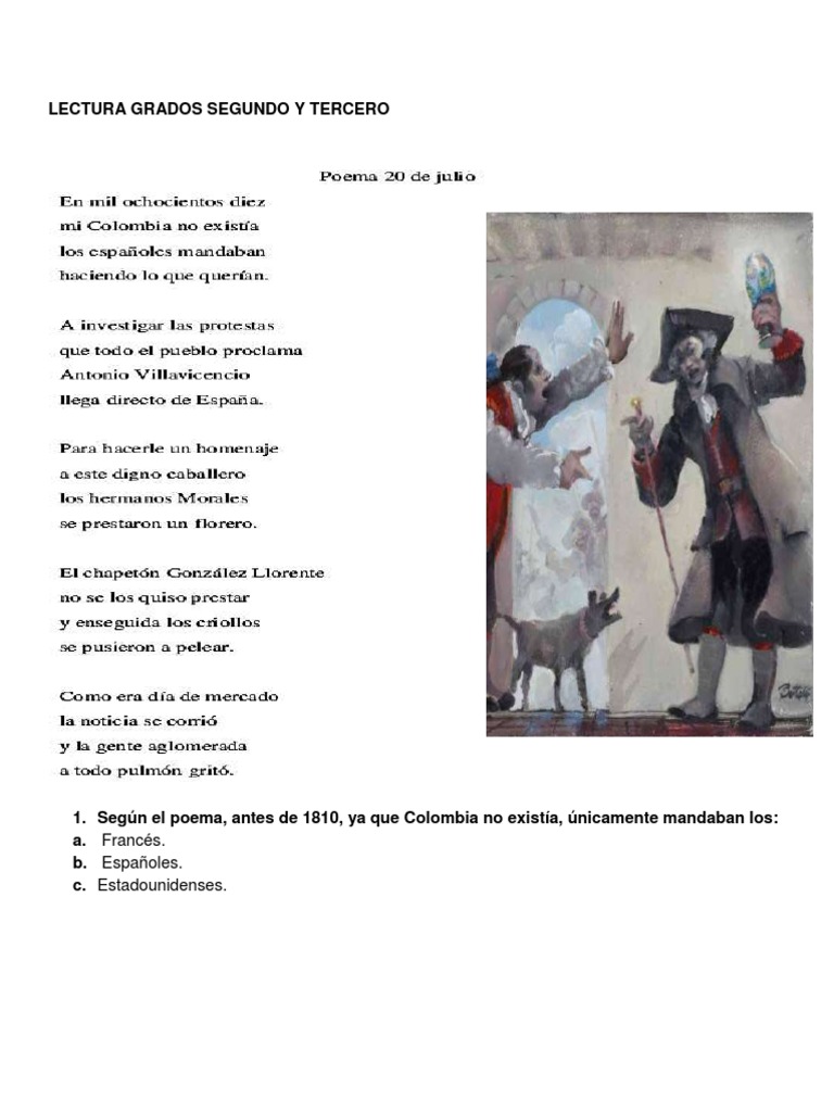 Lectura Independencia de Colombia