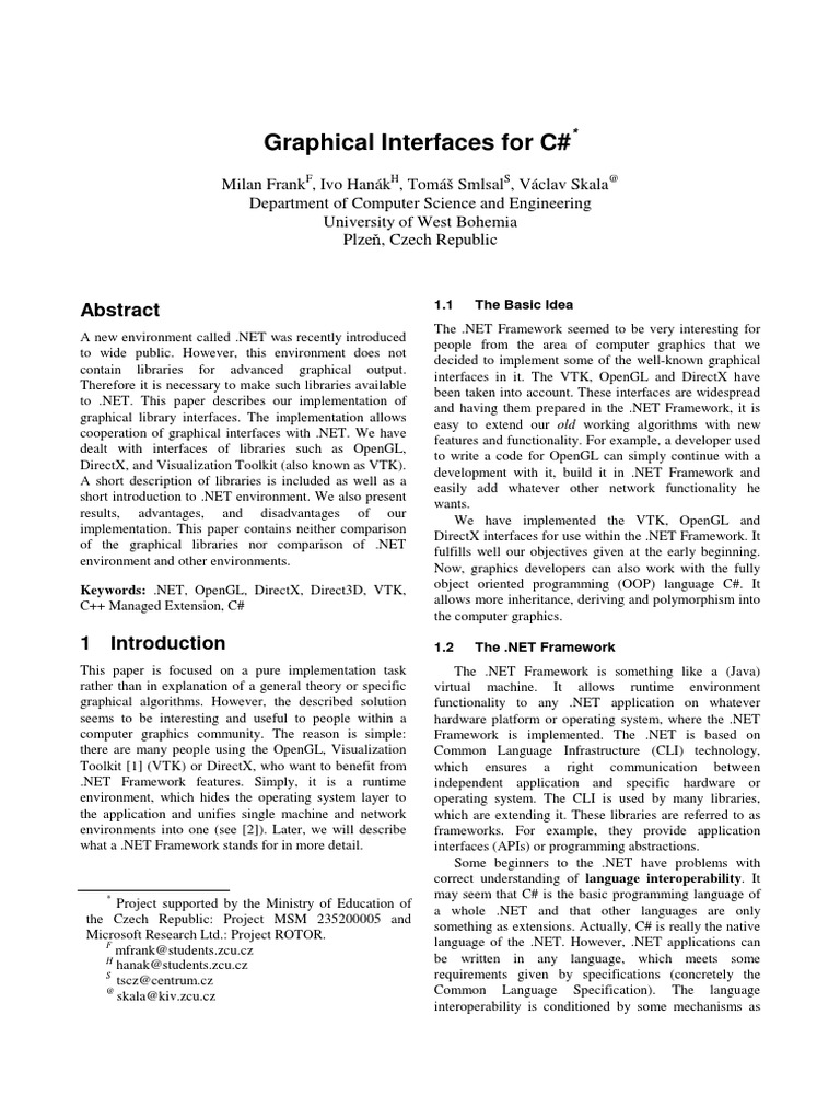 Graphical Interfaces For C# | PDF | Component Object Model | Class (Computer Programming)
