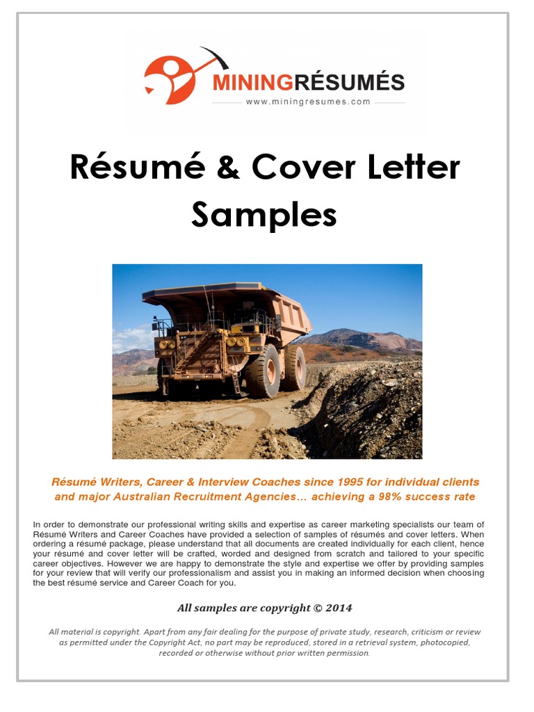 MINING SAMPLES - Resumes & Cover Letters | PDF | Résumé | Mining