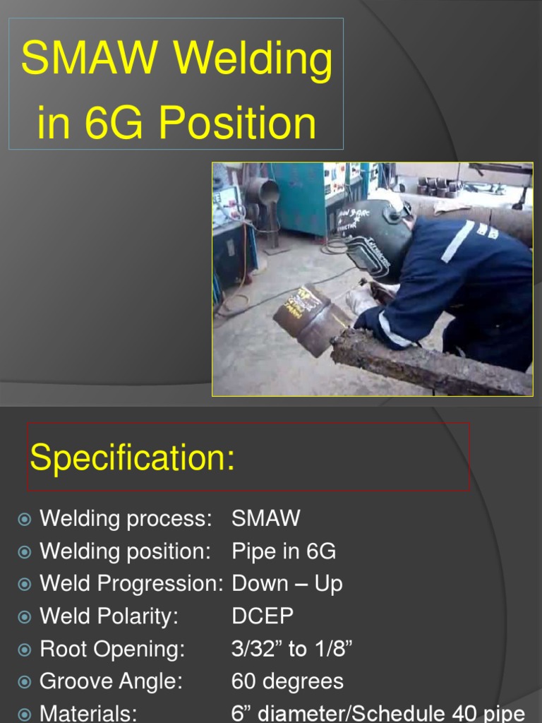 6G SMAW Pipe Welding Guide | PDF | Welding | Construction