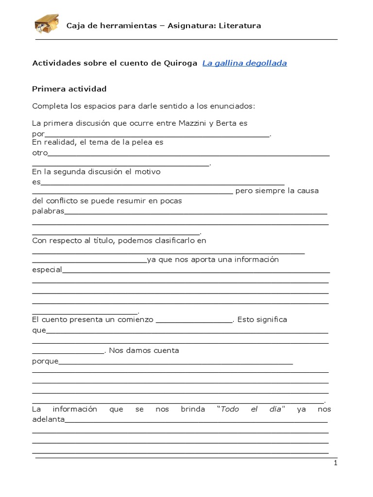 ActivDA La Gallina Degollada | PDF | Narración