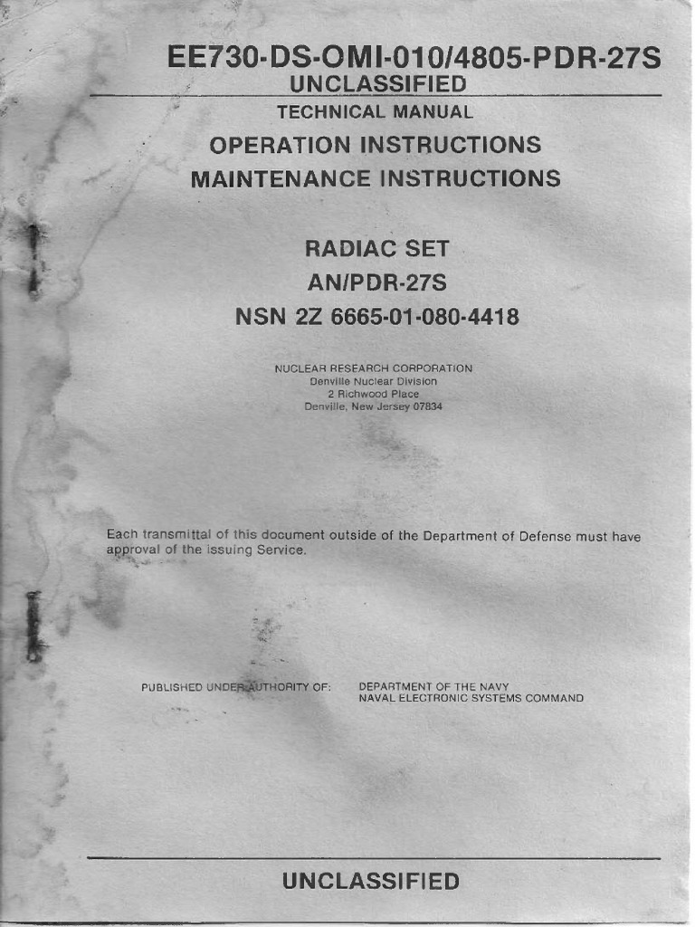 An PDR 27s Manual | PDF | Troubleshooting | Radiation