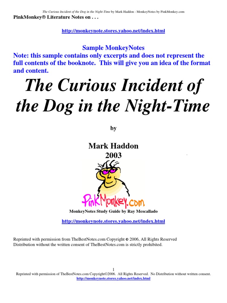 PM Curious Incident Dog Night Time Sample | PDF