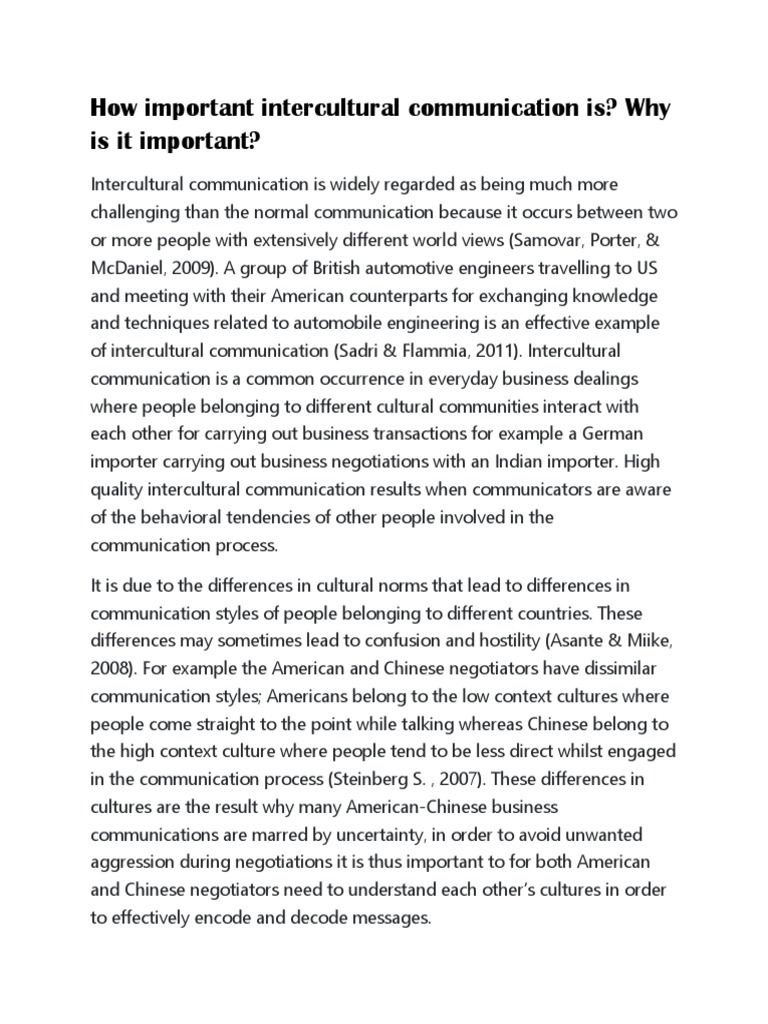 The Importance of Intercultural Communication: Understanding Cultural ...