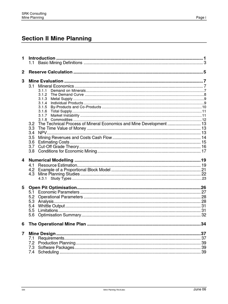 Mine Planning | PDF | Supply And Demand | Mining