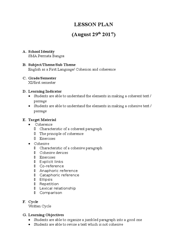 Lesson Plan | PDF | Lesson Plan | Pedagogy
