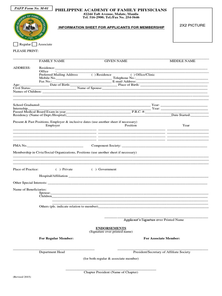 Pafp Form | PDF | Health Care | Business