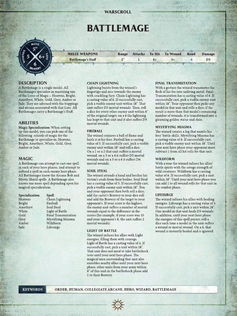 Aos Warscroll Battlemage en PDF | PDF