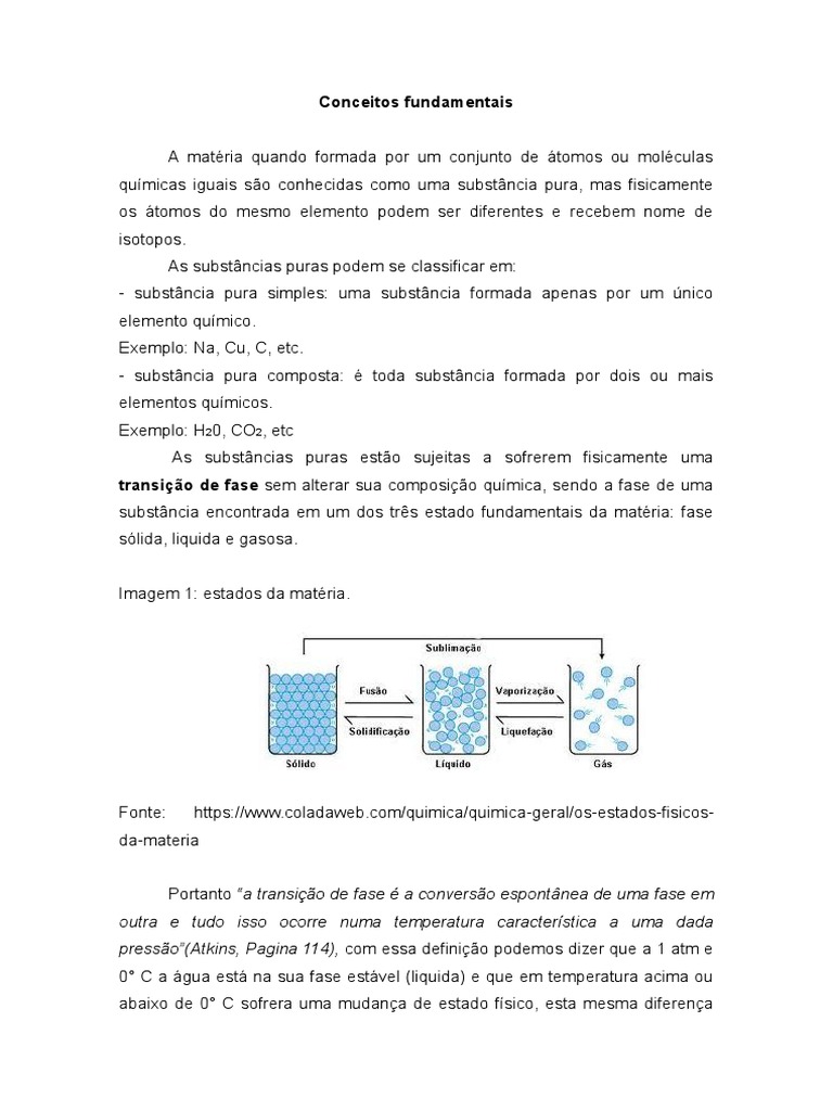 Substâncias Puras - Fundamentos e Diagrama de Fases | PDF | Diagrama de ...