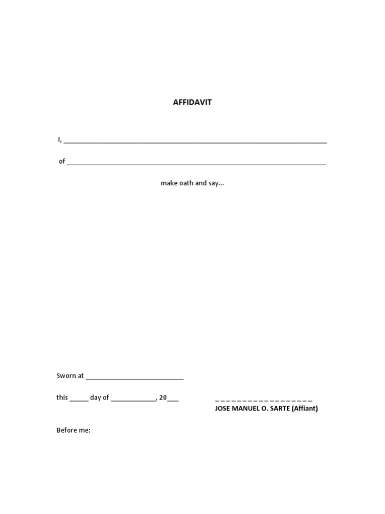 Affidavit: Jose Manuel O. Sarte (Affiant) | PDF