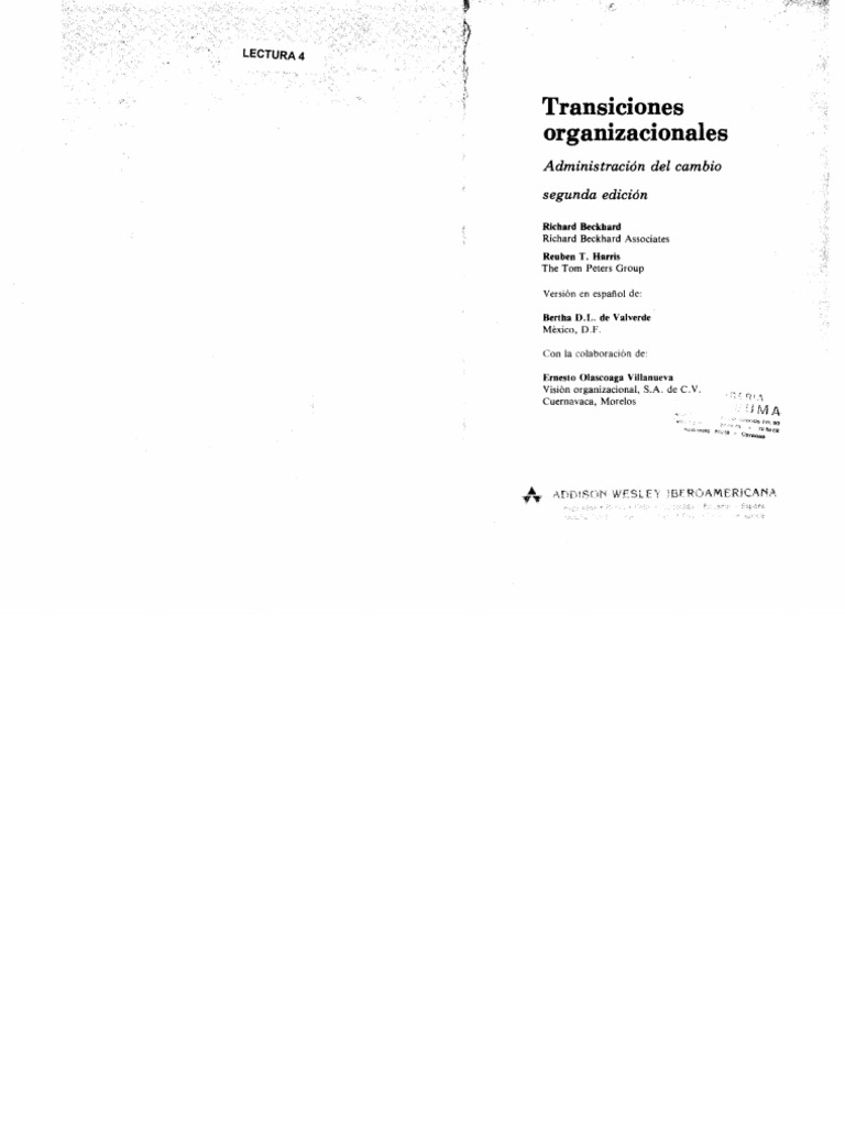 Lectura 6 Beckhard y Harris | PDF | Publicación | Business