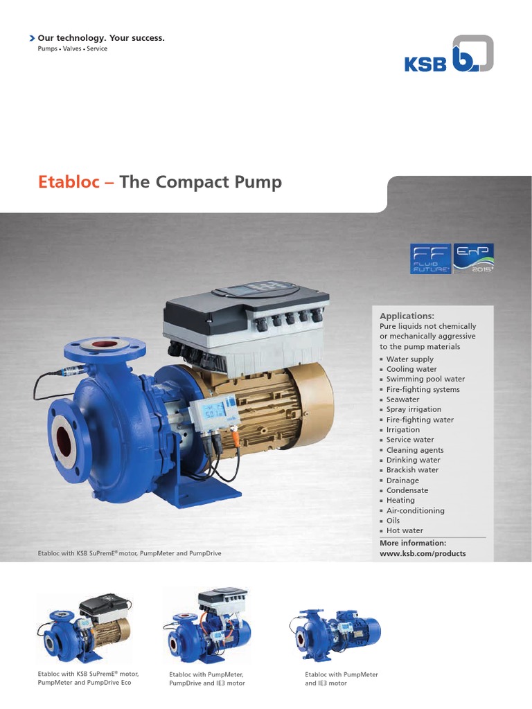Produktblad Etabloc 2 | PDF | Pump | Energy Technology