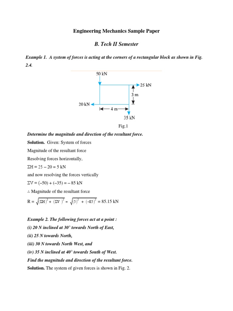 Engineering Mechanics Examples | PDF | Norm (Mathematics ...