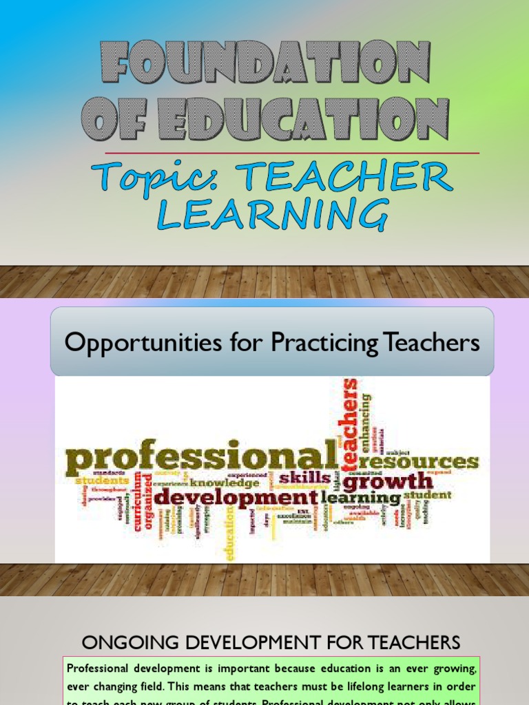 Quality Learning Opportunities for Teachers | PDF | Teachers ...