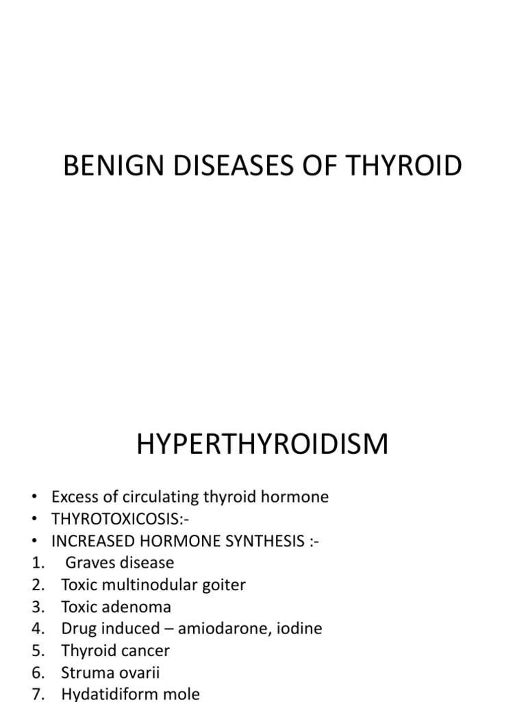 Benign Diseases of Thyroid | PDF | Thyroid | Hyperthyroidism
