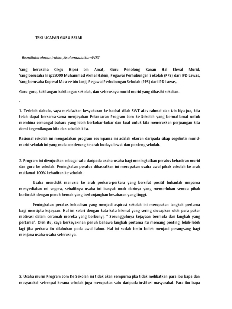 Teks Ucapan PKKK | PDF