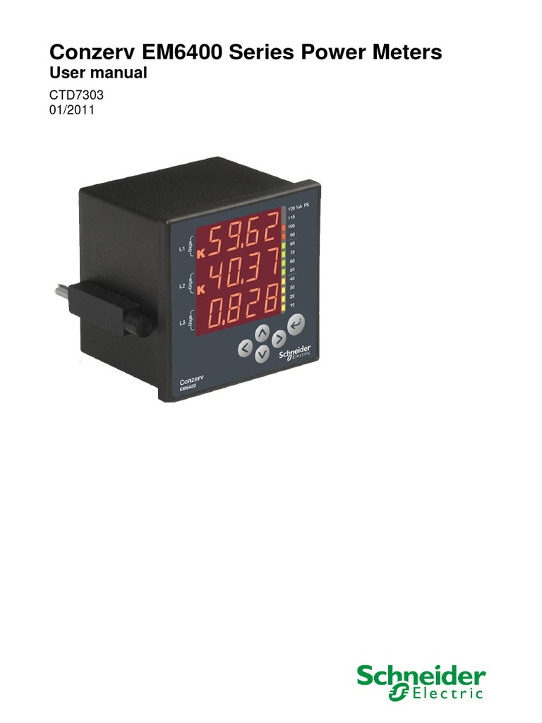Conzerv EM6400 Series Power Meters: User Manual | PDF | Electric Power ...