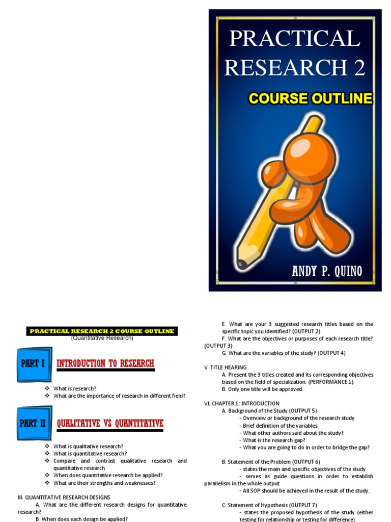 Practical Research 2 Course Outline | PDF | Quantitative Research ...