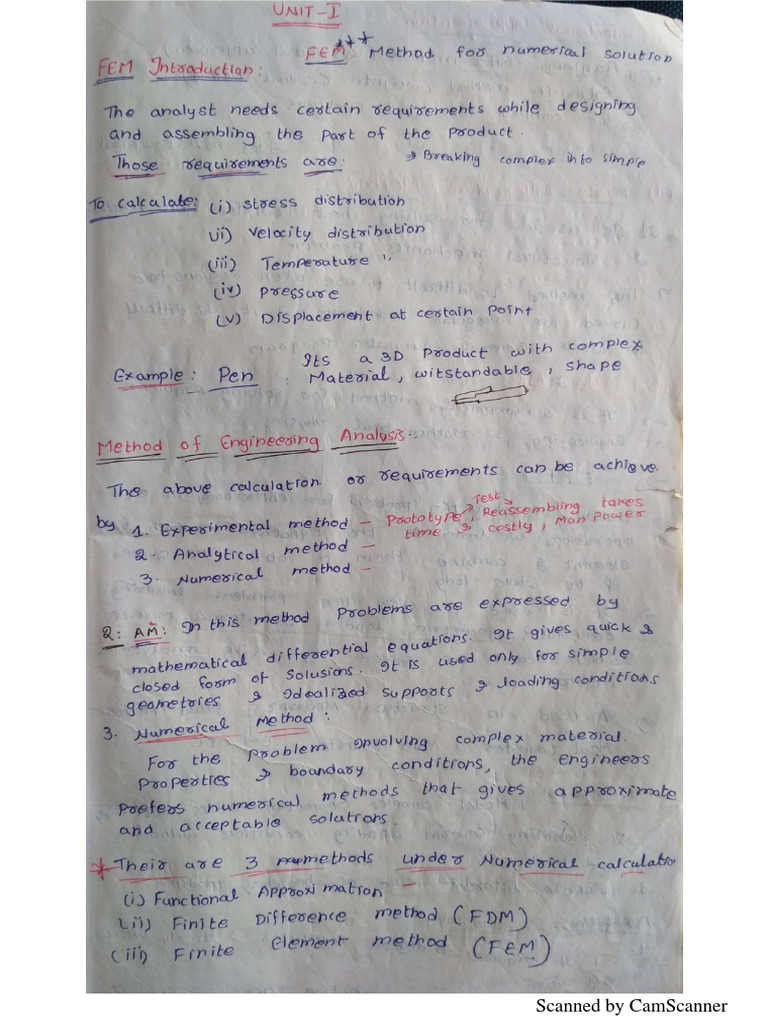 FEM Unit 1 | PDF