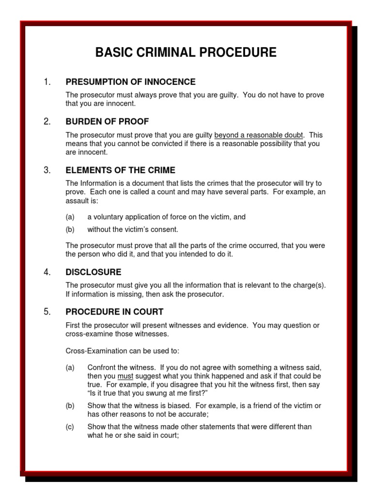 Basic Criminal Procedure Guide | PDF | Confession (Law) | Witness
