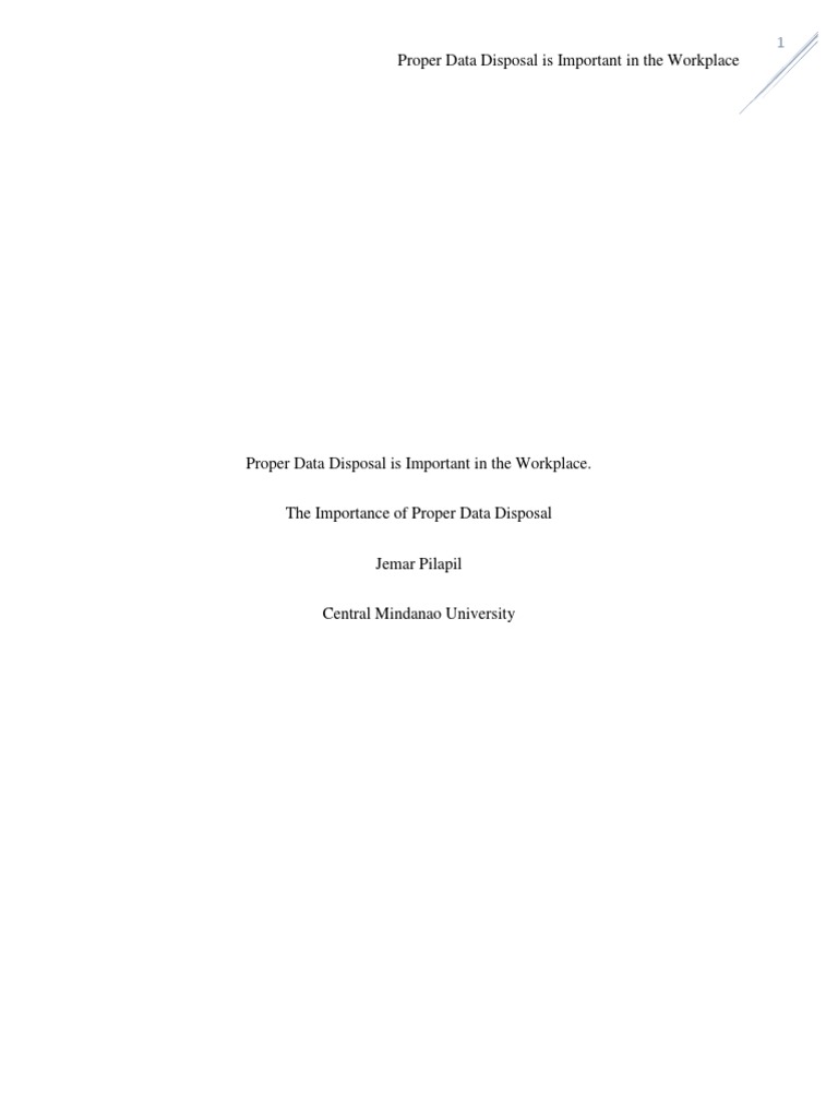 Proper Data Disposal Is Important in The Workplace | PDF | Information ...
