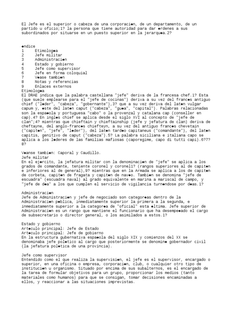 Definición y Concepto de Jefe | PDF | Supervisor