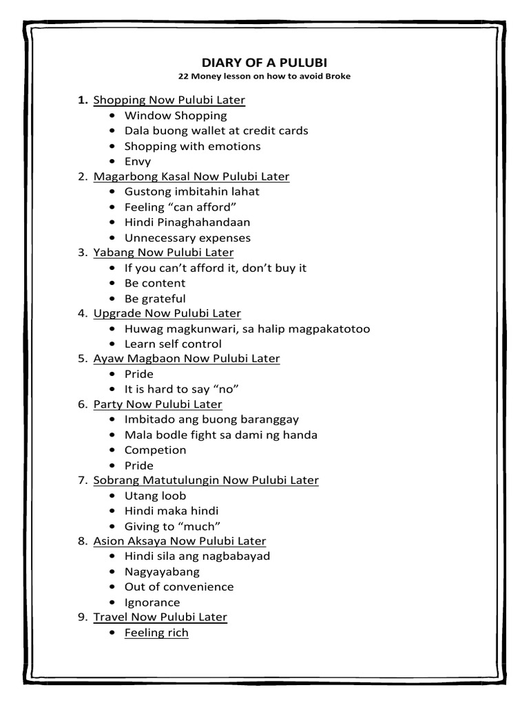 Diary of A Pulubi | PDF