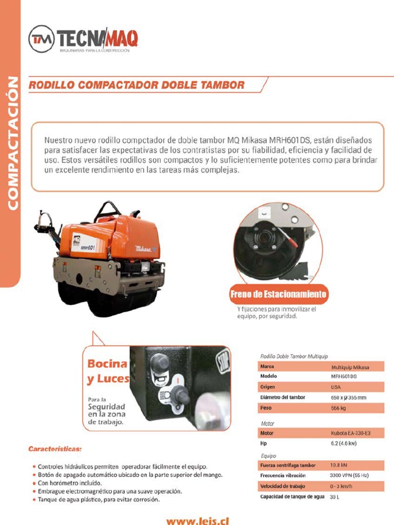 ficha-técnica-rodillo-compactadora-mrh601ds | PDF
