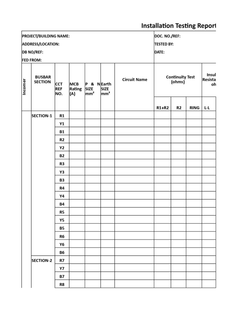 Installation Testing Report Overview | PDF | Electricity