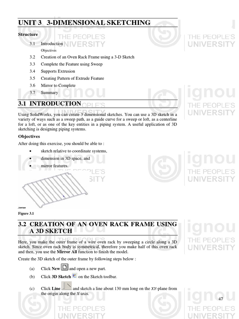 Unit 3 3-Dimensional Sketching: Structure | PDF | Cartesian Coordinate ...