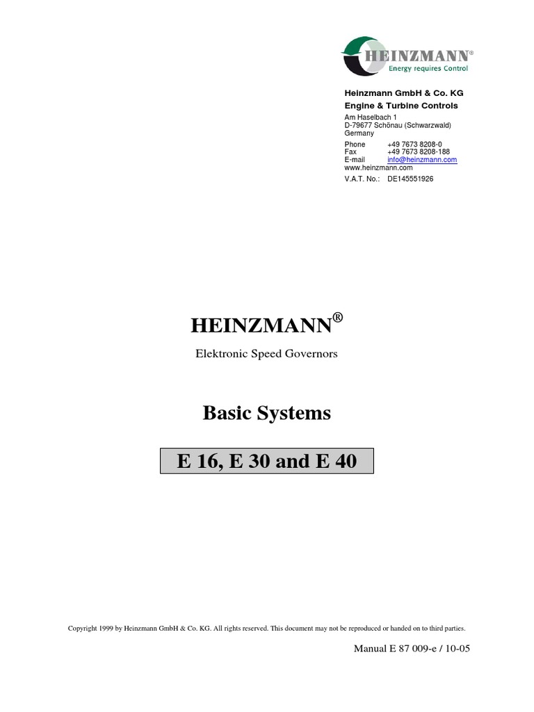 Heinzmann Manual Book | PDF | Power Supply | Switch