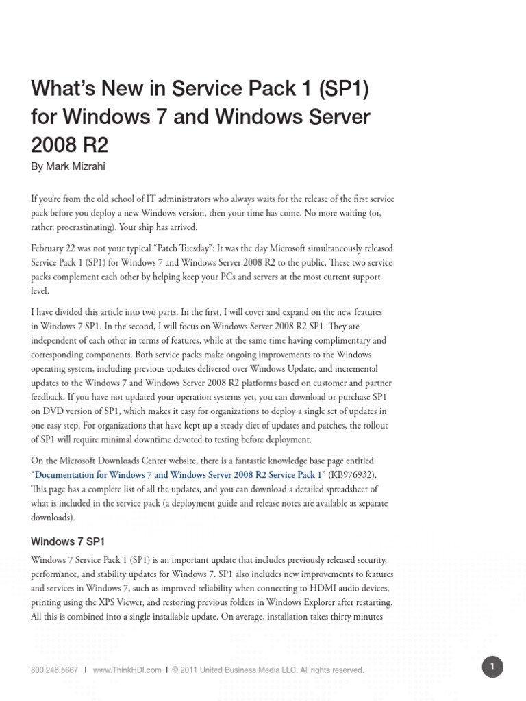 Win7 Service Pack 1 | PDF | Windows 7 | Hyper V
