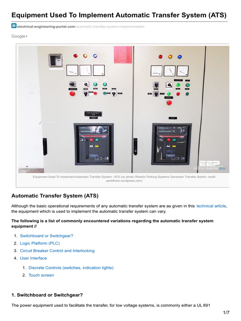Auto Mains Failure | PDF | Programmable Logic Controller | Switch